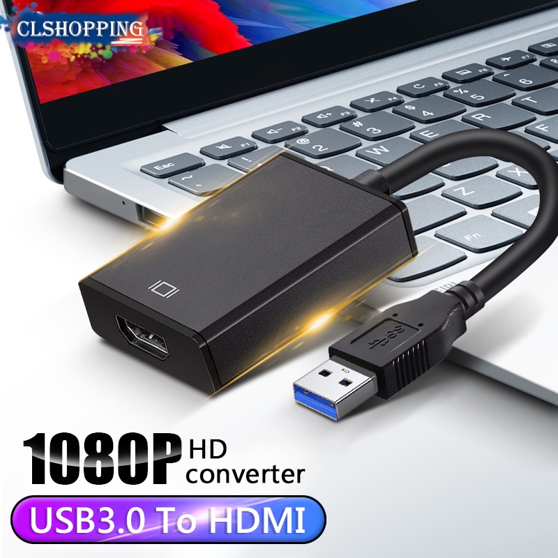 HD 1080P USB To HDMI Converter USB 3.0 Adapter Display 2 in 1 For ...