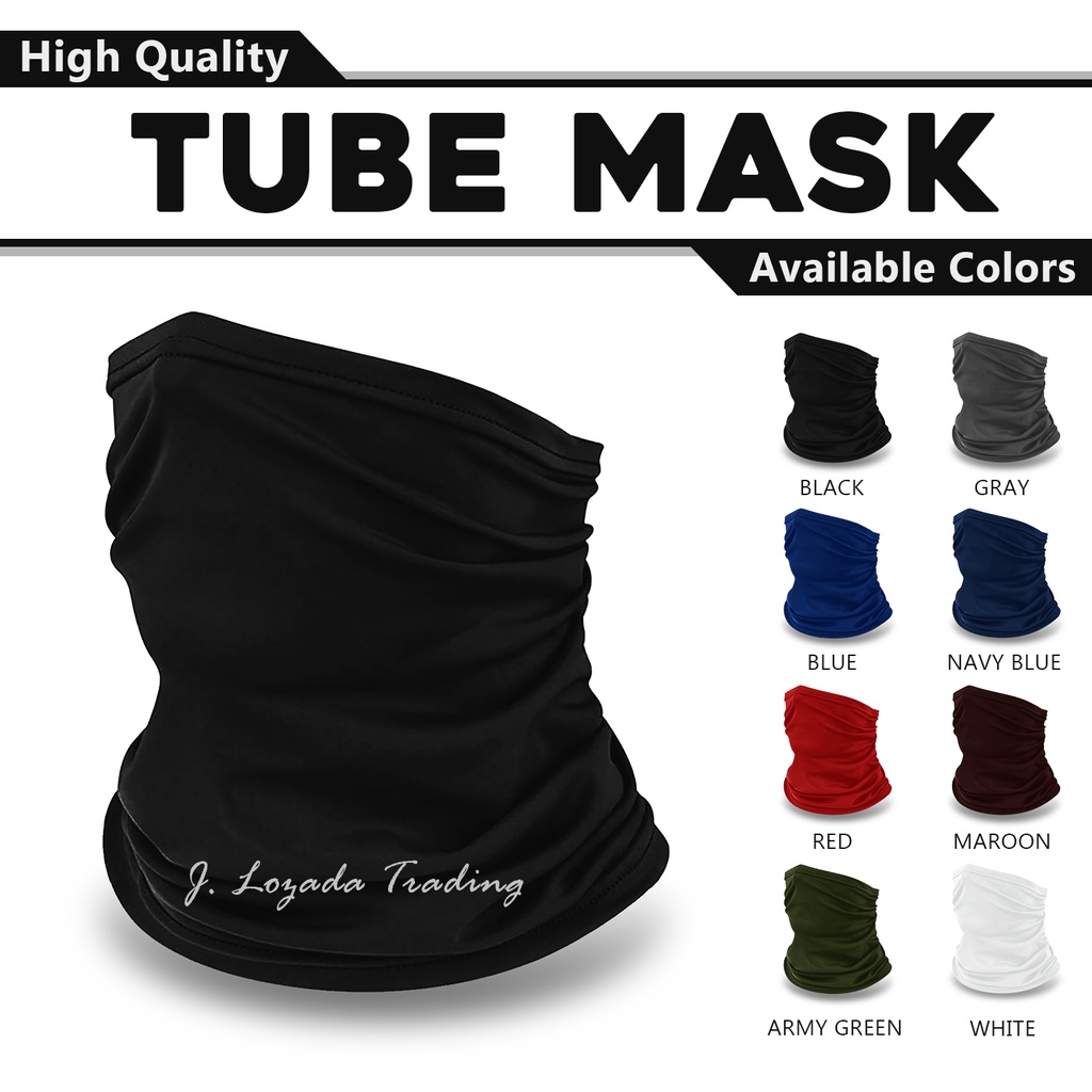 TUBE SCARF MASK - CTM PLAIN - FOR MEN & WOMEN - Neck Gaiter, Headband ...