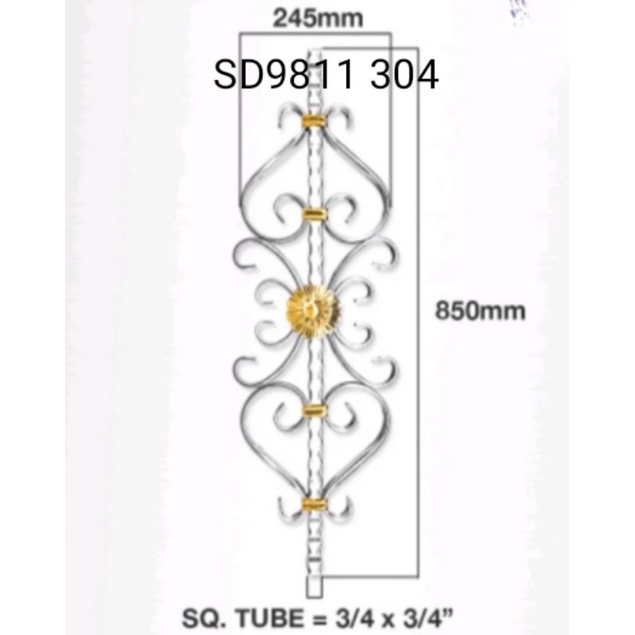 Stainless SUS304 Balluster Design for Railings, Gates,&Windows | Shopee ...