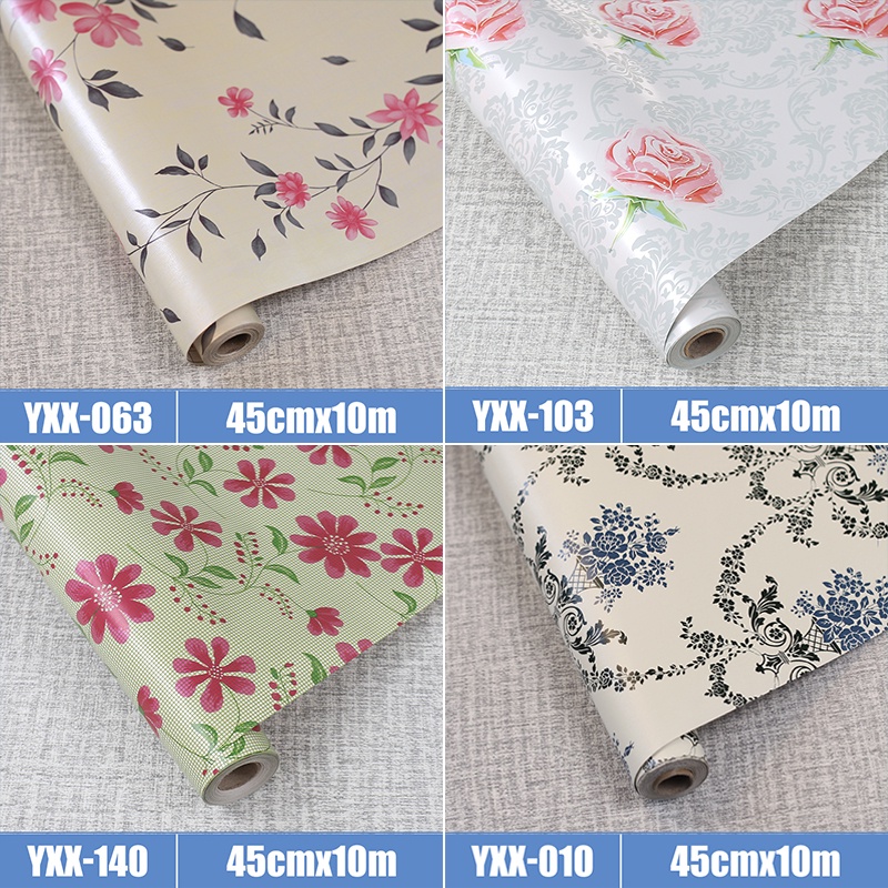 Flower wallpaper 10M*45CM European flower design PVC self-adhesive ...