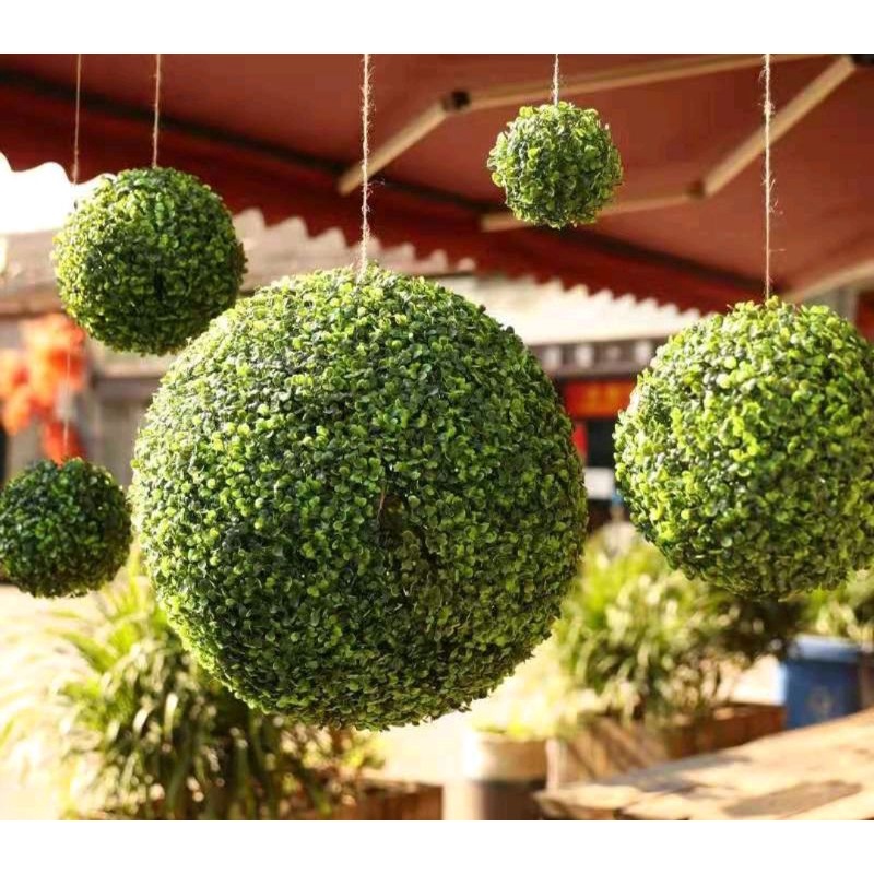Extra Large (38cm)Artificial Foliage Green Grass Balls For Home Outdoor ...