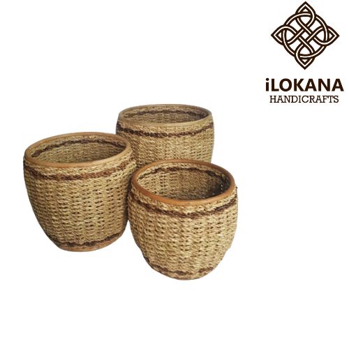 Ilokana Handicrafts Handwoven Caresse Buri Rattan Planter Basket ...