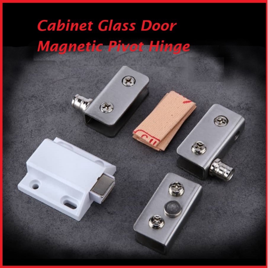 Cabinet Hi-Fi Glass Door Magnetic Pivot Hinge Engsel Kabinet Kaca Klip ...