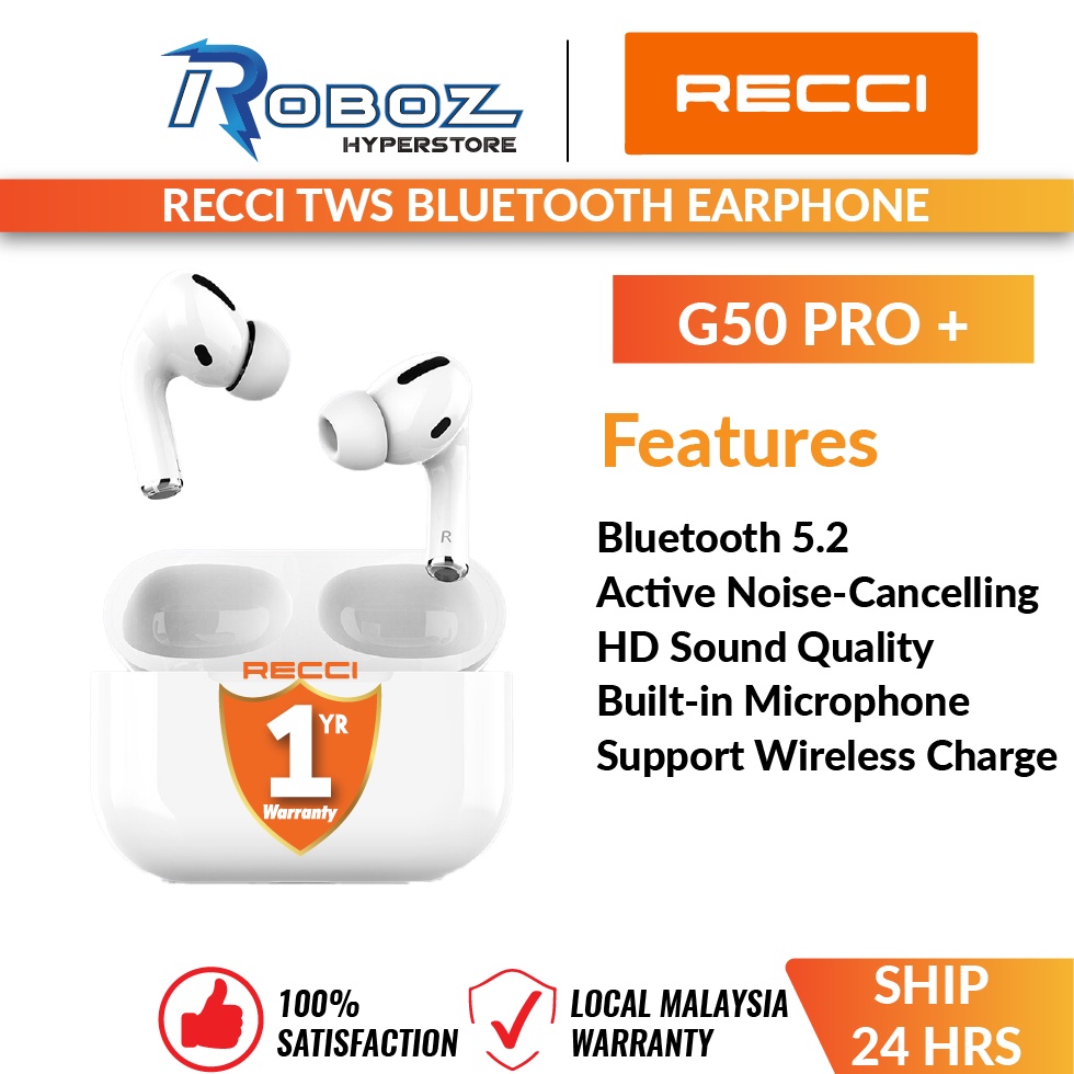 Recci Active Noise Cancellation Bluetooth True Wireless Stereo Earphone ...
