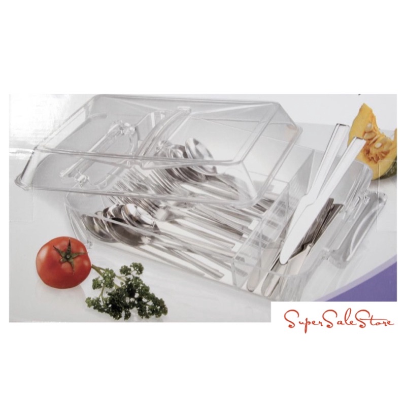 Kitchenmaster Crystal Acrylic Flatware Tray with Lid | Shopee Philippines