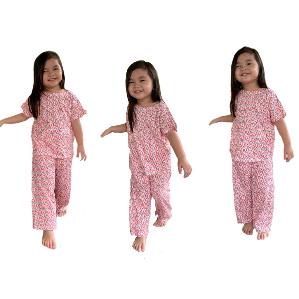 Terno Sleepwear Pajama Girls Kids Cotton | Shopee Philippines