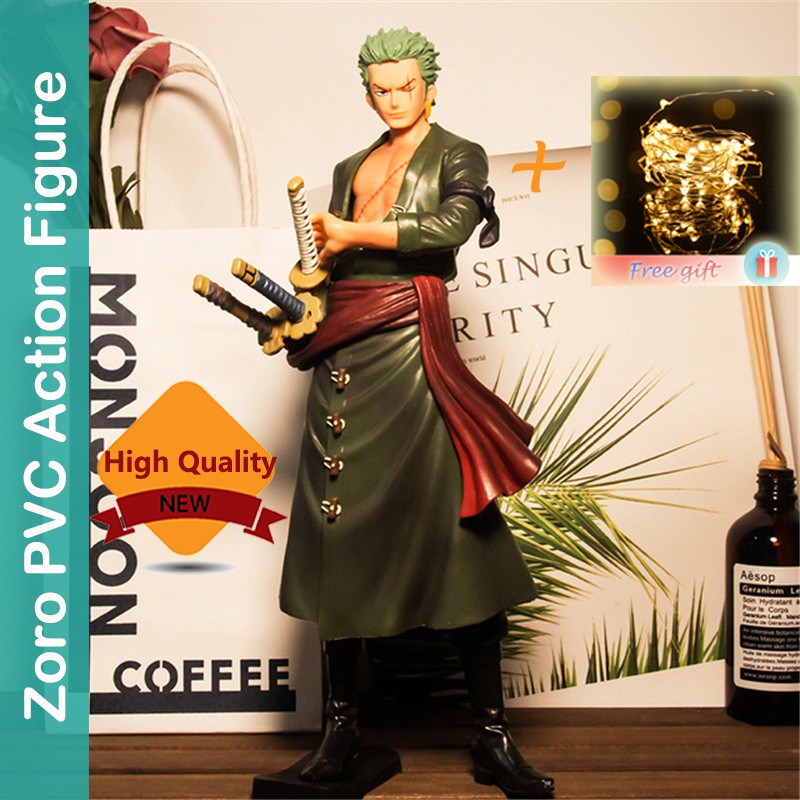 27cm One Piece Roronoa Zoro PVC Action Figure With LED Light Kid Toy ...