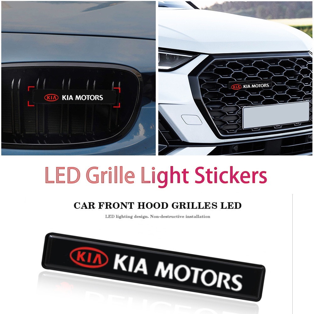 Kia Car Logo Front Hood Grille Emblem Led Light for Picanto Stonic ...