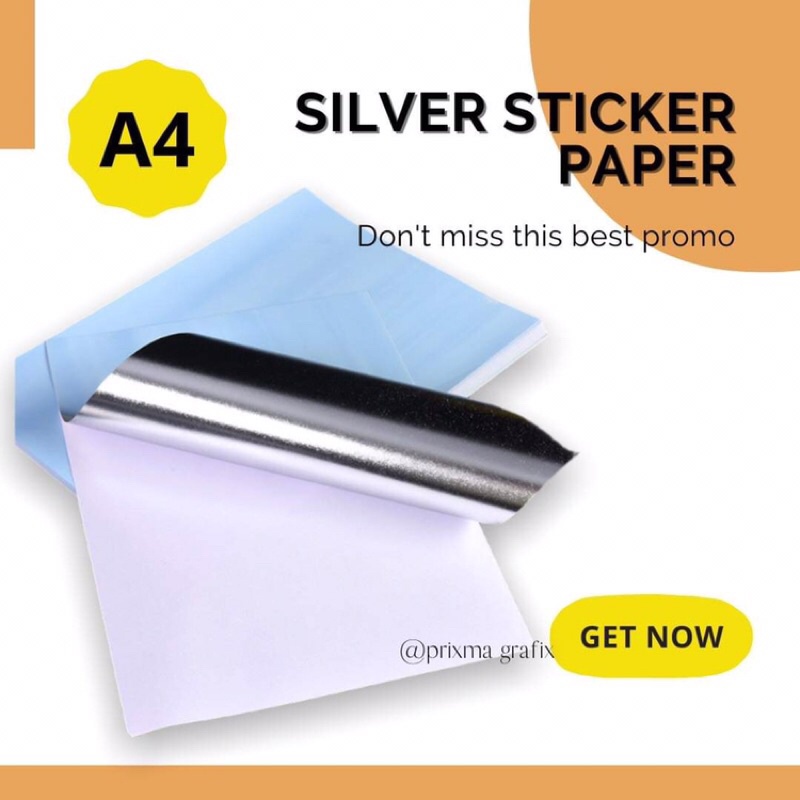 Bright Silver Vinyl Sticker Paper die cut A4 20sheets per pack | Shopee ...