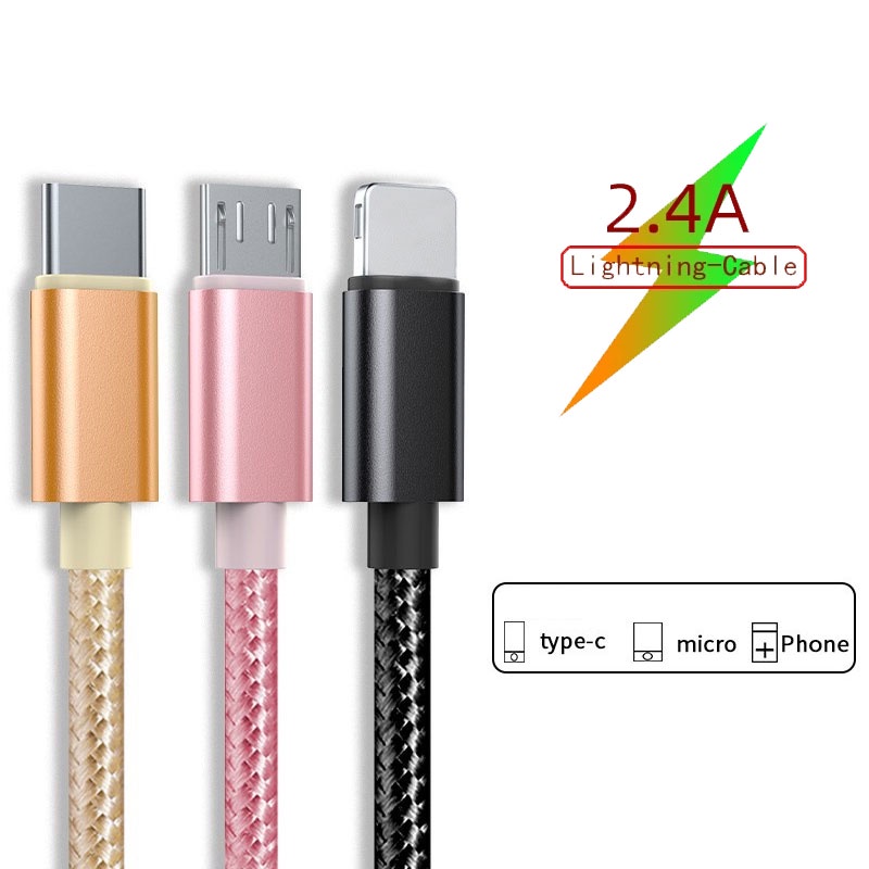 Micro USB Type C Fast Charging Cable Nylon | Shopee Philippines