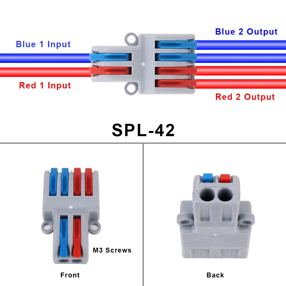 Wiring Cable Connectors SPL-42/62 Mini Fast Quick Splitter 5Pcs Wire ...