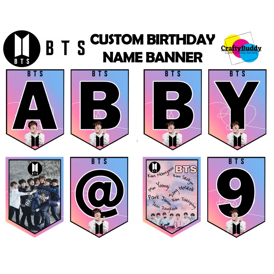 BTS Custom banner (SOLD PER FLAG/PIECE) | Shopee Philippines