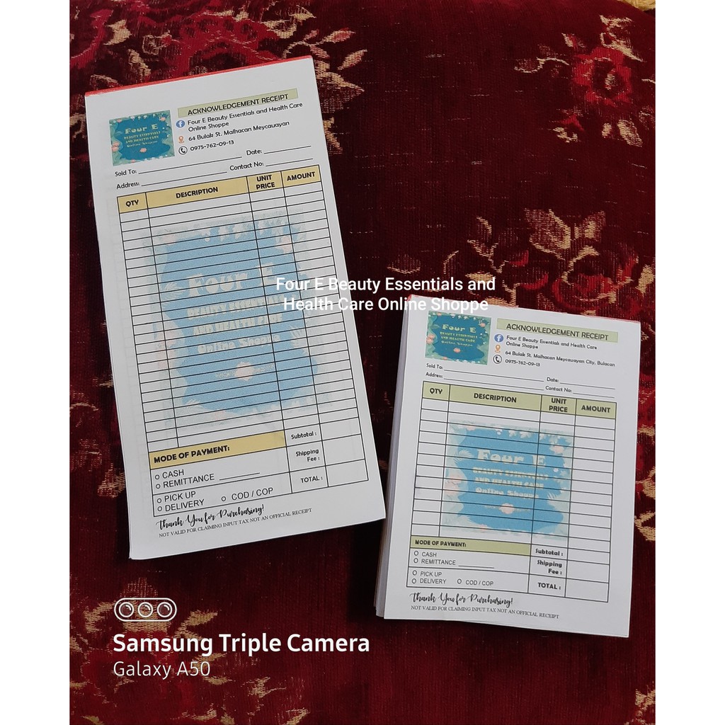 Customized Acknowledgement Receipt Shopee Philippines