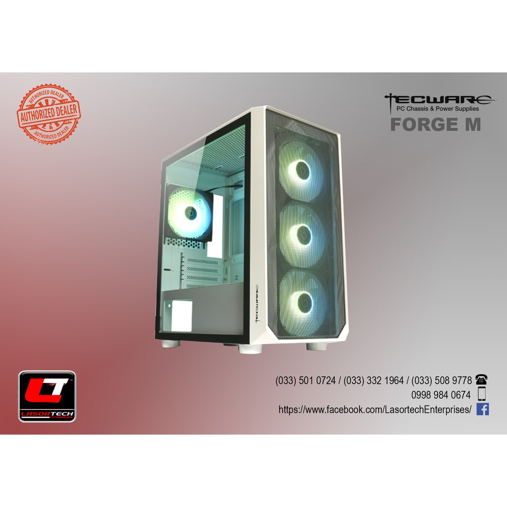 Tecware FORGE M TG ARGB Matx Gaming Case |White | Shopee Philippines