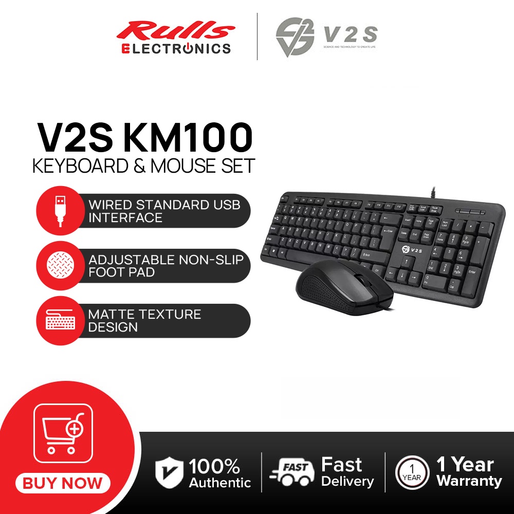 V2S KM100 Keyboard And Mouse Set | Wired Gaming Keyboard USB Mechanical ...