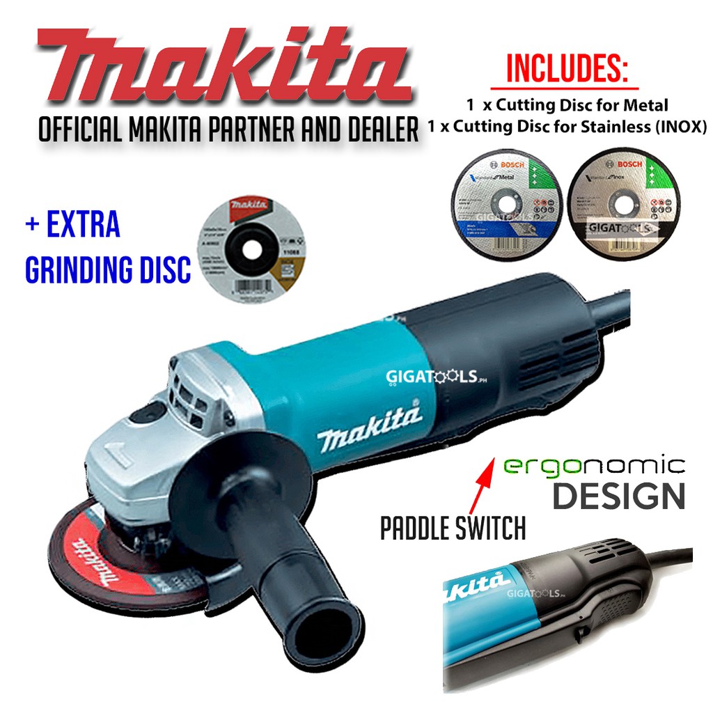 Makita 9556HP Angle Grinder 4" 840W with Cutting Disc for Stainless and ...