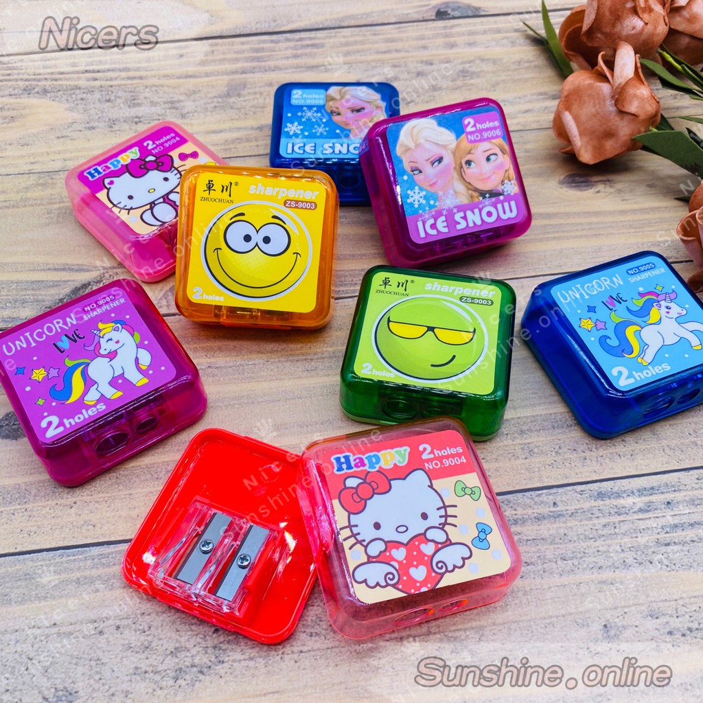 Asstd Character Square Sharpener two hole | Shopee Philippines