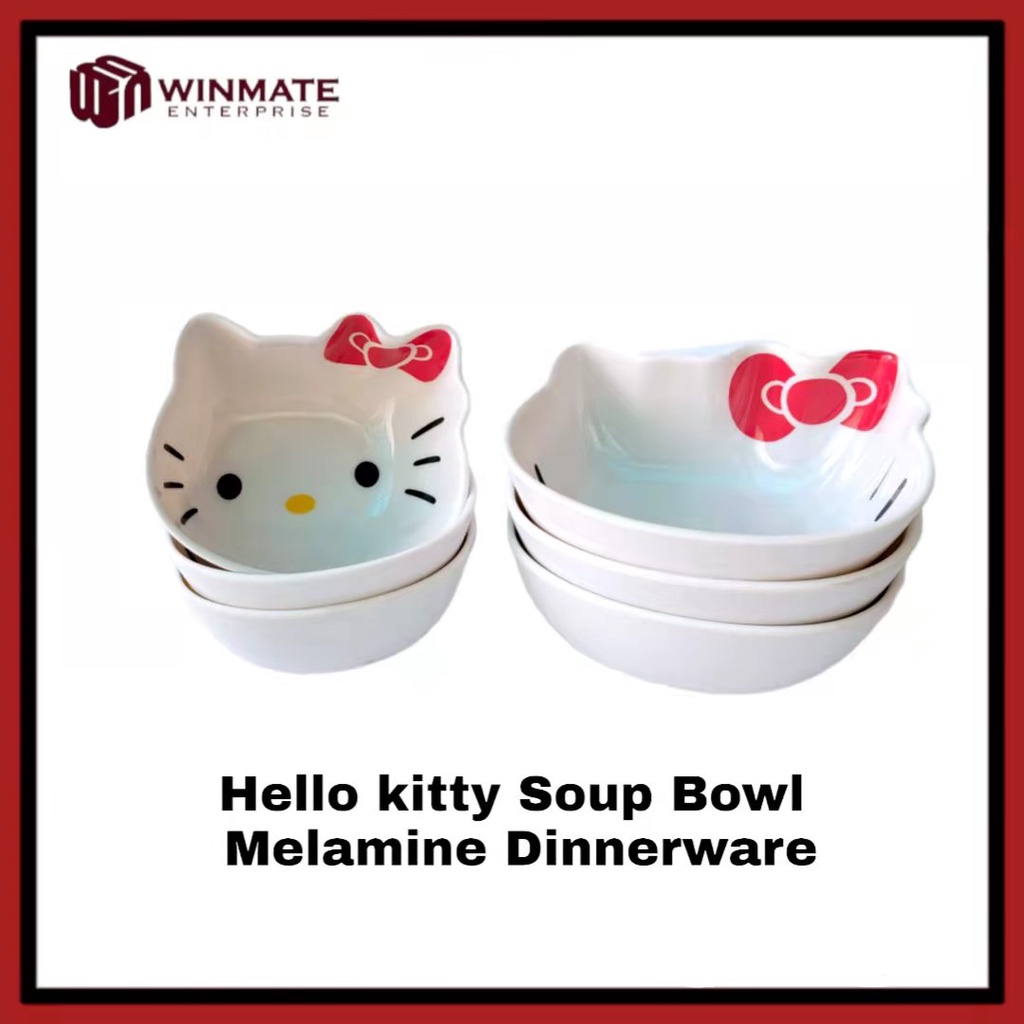 Hello Kitty Face Bowl Design Melamine Dinnerware Bundle Set | Shopee ...