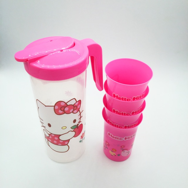 Hello kitty pitcher set whit 4 pcs cup | Shopee Philippines