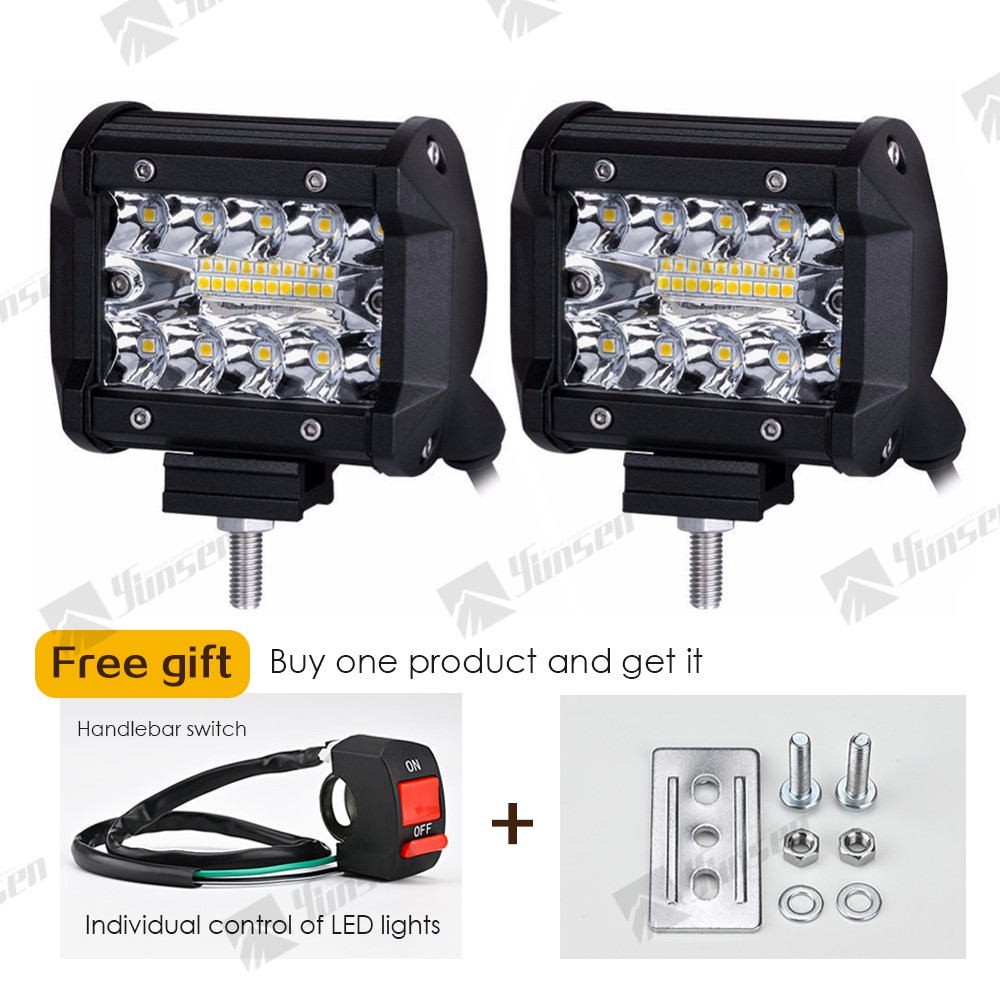 Yunsen 4inch 60W LED Car Work Light Bar Spot Flood Cube Offroad Truck ...