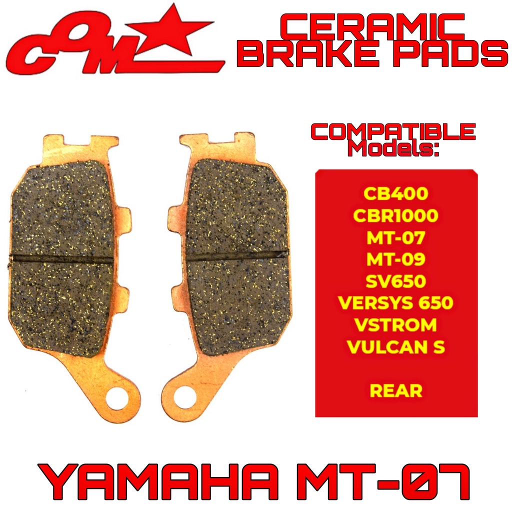 COMSTAR Ceramic Brake pads For YAMAHA MT-07 Rear, MT-09, CB400, CBR1000 ...