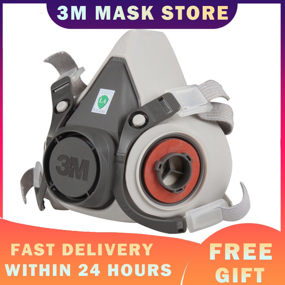 3M Mask Model: 7501 6100 7 In 1 S Size PM2.5 Industrial Gas Mask Half ...