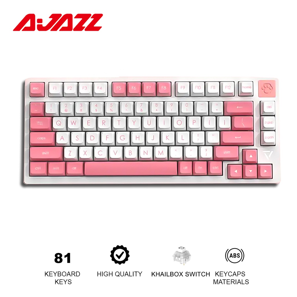 Ajazz AC081 Wired Mechanical Keyboard 81 Key RGB Backlit Anti-ghosting DIY Hot Swap Gaming ...