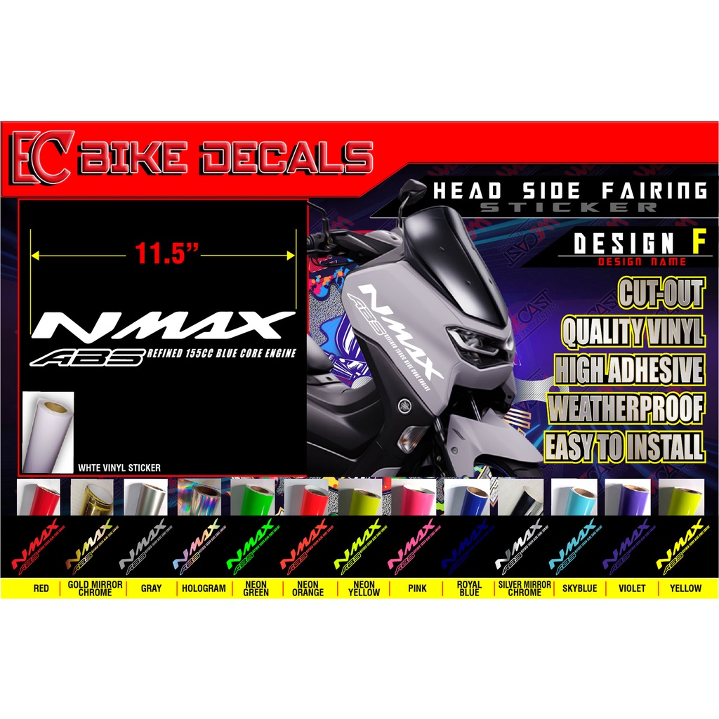 Yamaha NMAX 155 Side head Fairings Sticker Refined 155CC Blue Core ...
