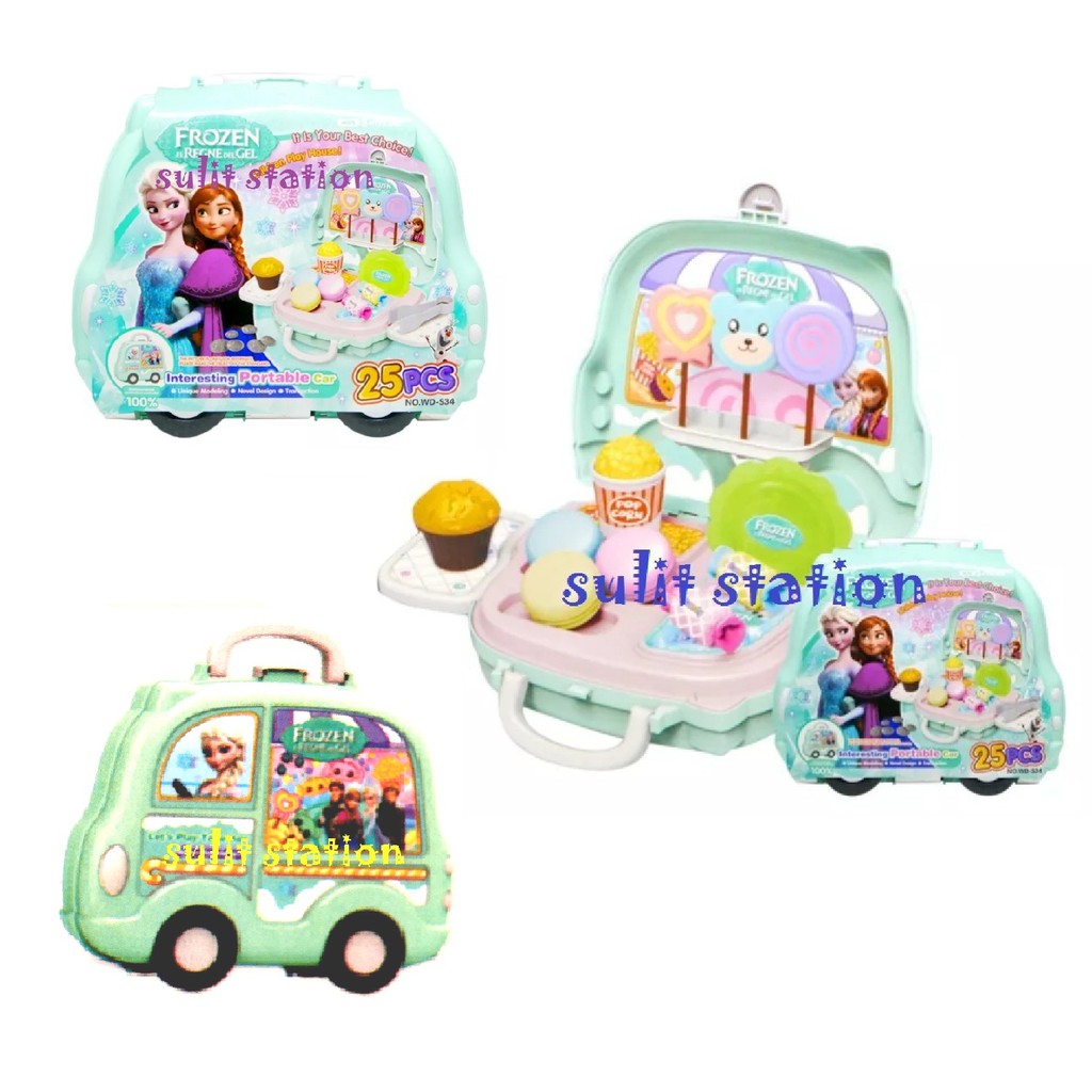 FROZEN ELSA ANNA PORTABLE CAR PRETEND PLAY SNACK CANDY CAKE DESSERT ...