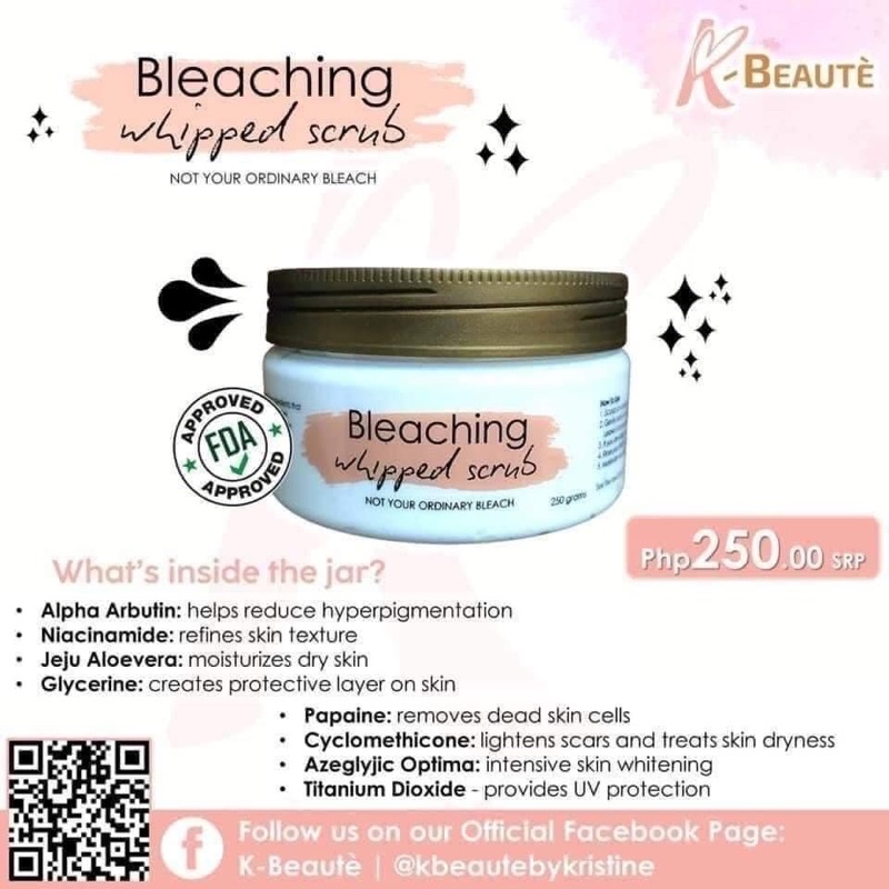 K-Beaute bleaching whipped scrub/cream “Original” (with freebies ...