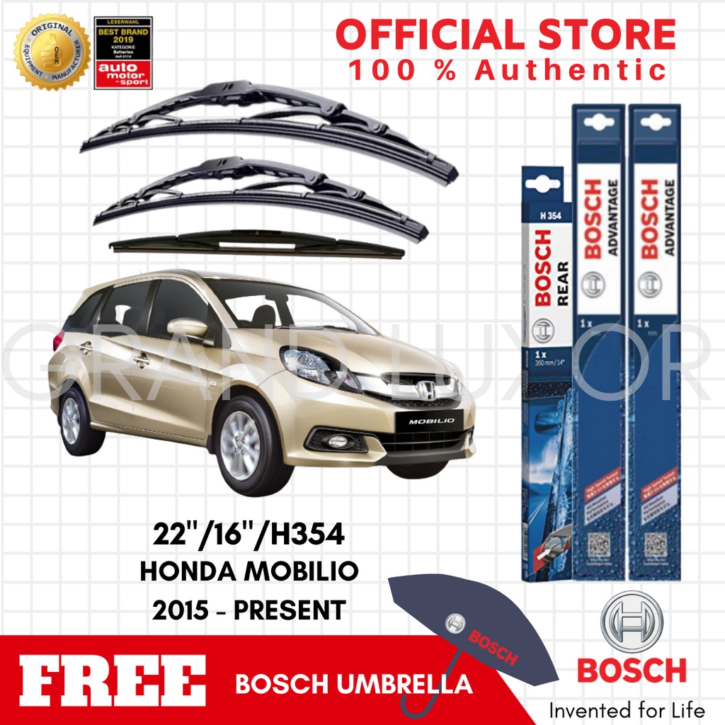 Bosch Advantage Wiper Blade Bundle For Honda Mobilio 2015 Present 22