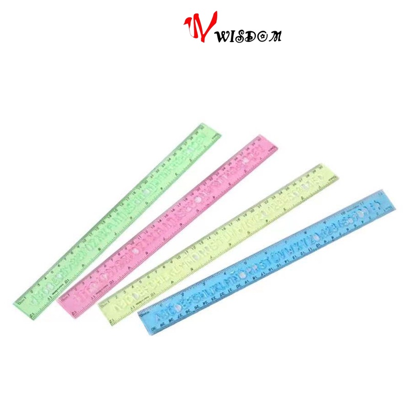 WISDOM 30cm 4IN1 LETTERS TRANSPARENT RULER SCHOOL SUPPLIES/Giveaways ...
