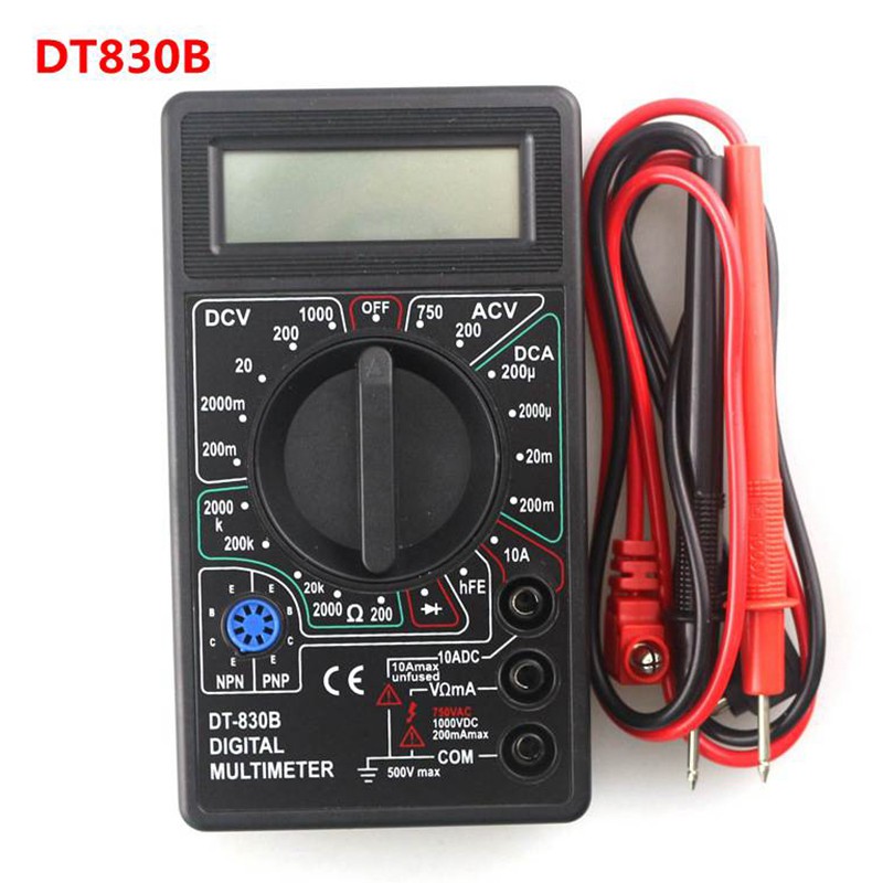 DT830B AC/DC LCD Digital Multimeter Voltmeter Ammeter Ohm Tester High ...
