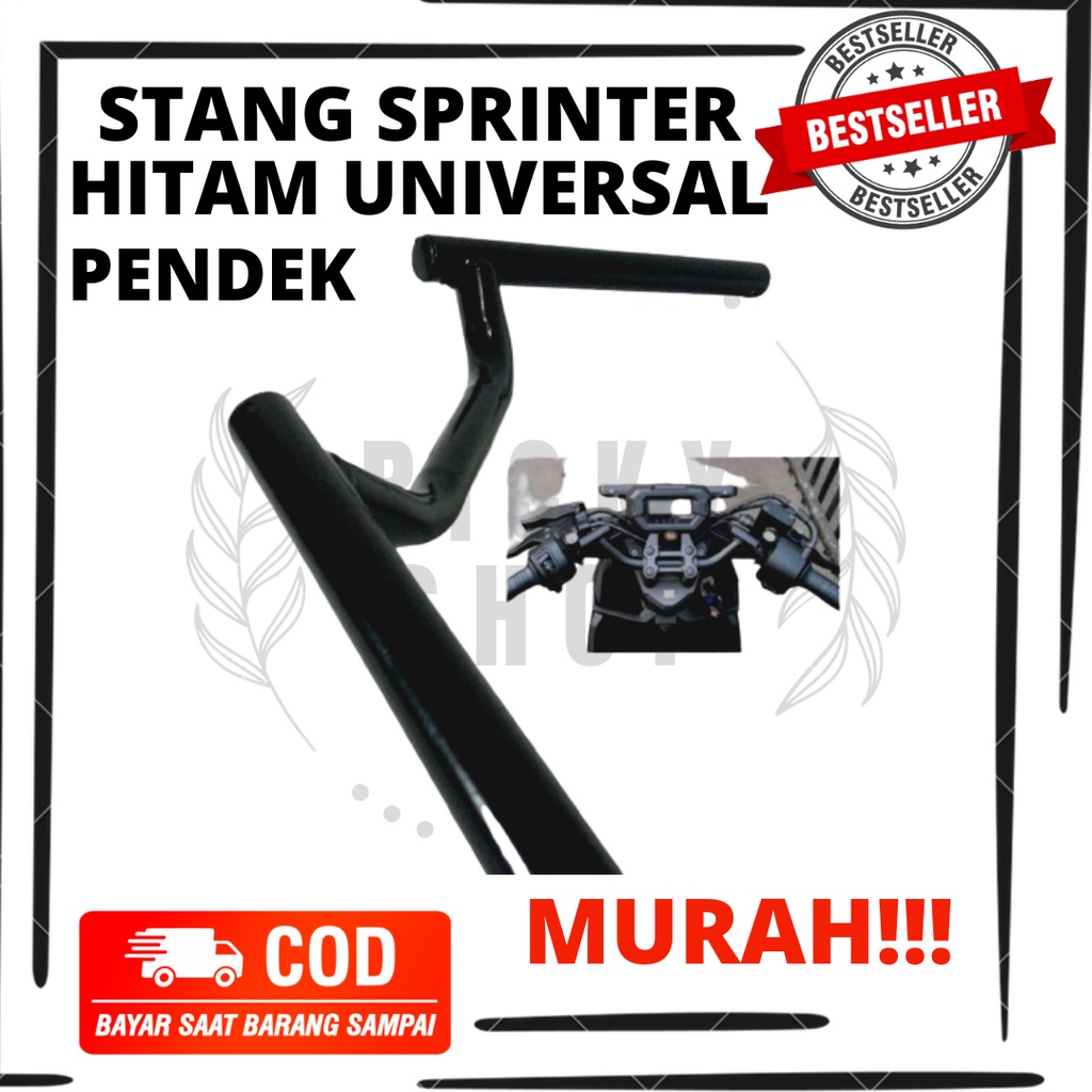 HITAM Handlebar/stir SPRINTER Short RACING Black CB/GL/MP/TIGER/SCORPIO ...
