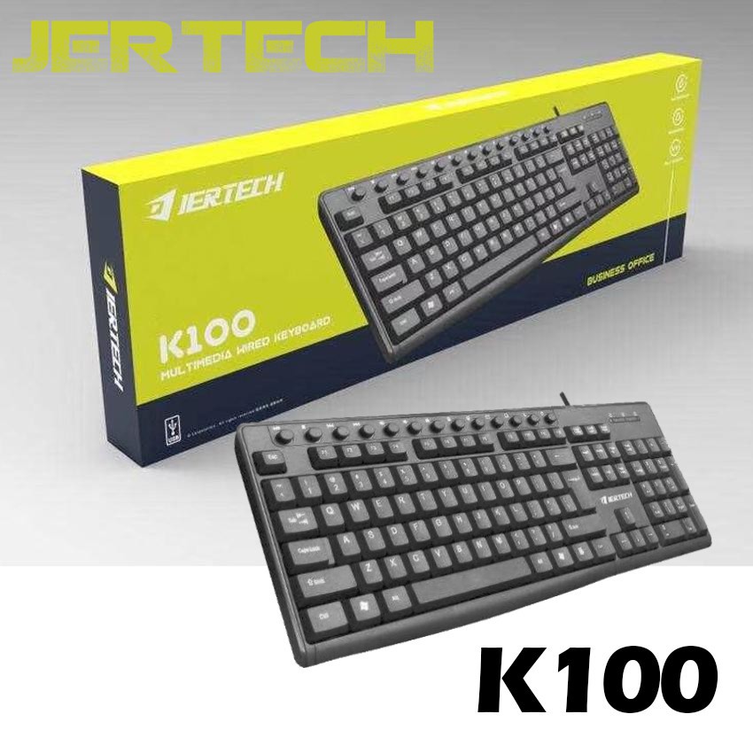 JERTECH K100 Multimedia wired Keyboard Office Keyboard | Shopee Philippines