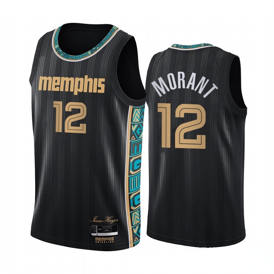 NBA Jersey Grizzly No. 12 Morant City Version Green Black Ball Pants ...
