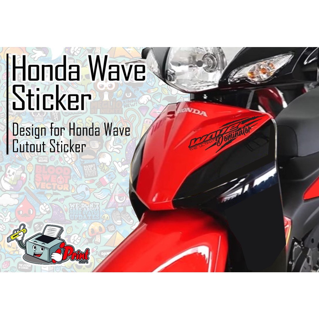 Honda Wave Sticker - Wave Decals, Cut Out Sticker, Waterproof Sticker ...