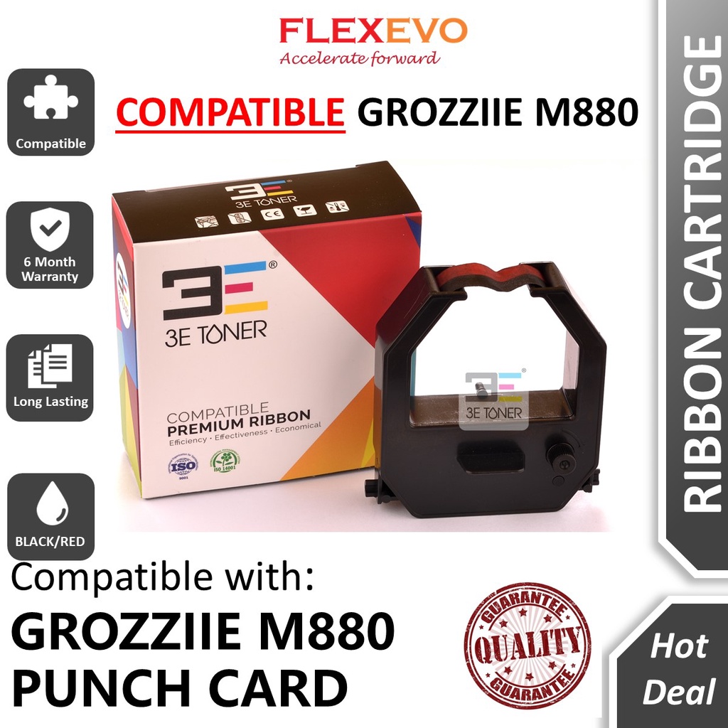 Compatible Grozziie M880 Time Attendance Punch Card Machine Ink Ribbon ...