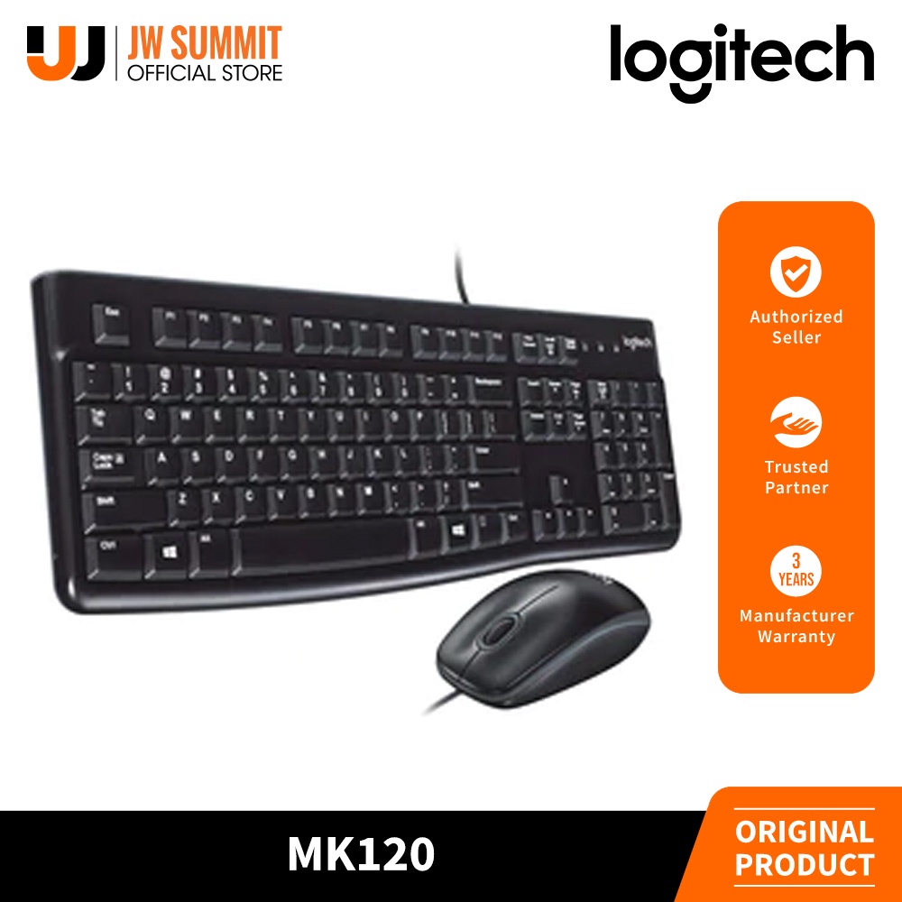 Logitech Desktop MK120 Spill-resistant, 10-Key Number pad, USB Wired ...