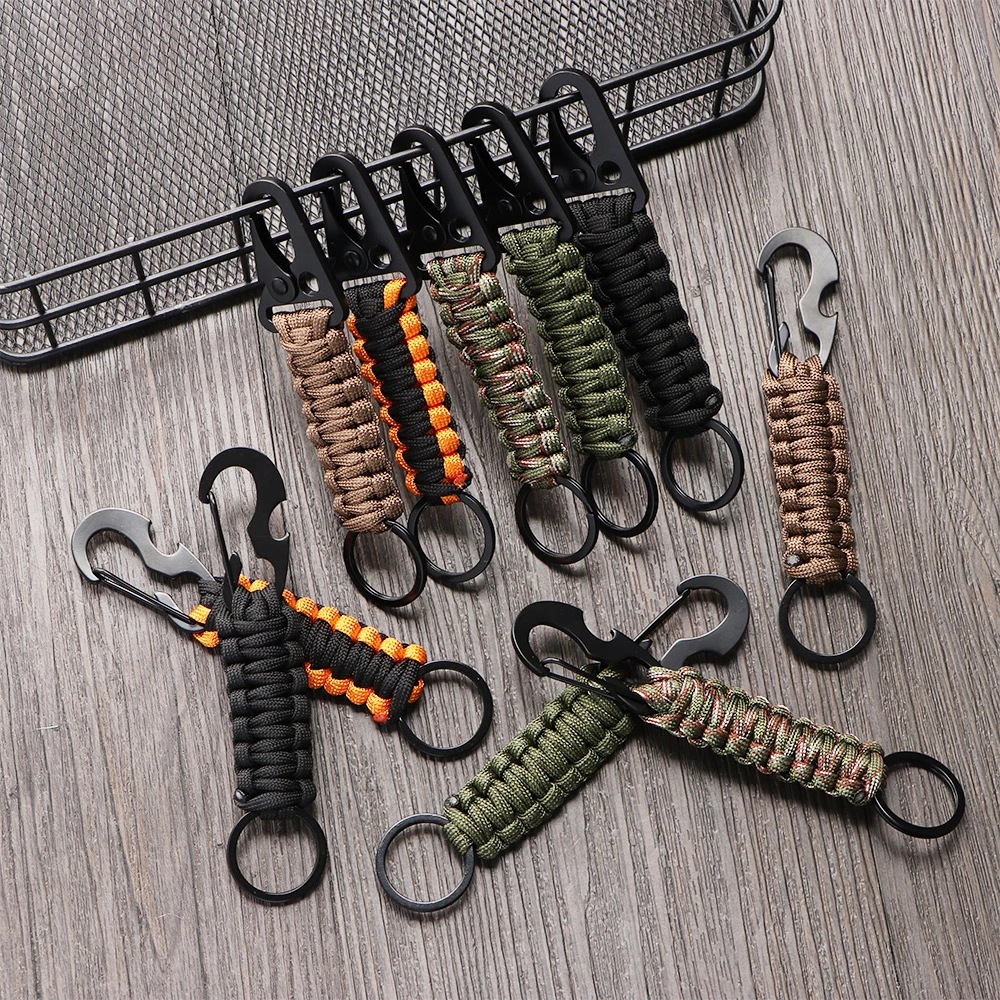 Military Fan Outdoor Keychain Rope Key Ring Camping Carabiner ...