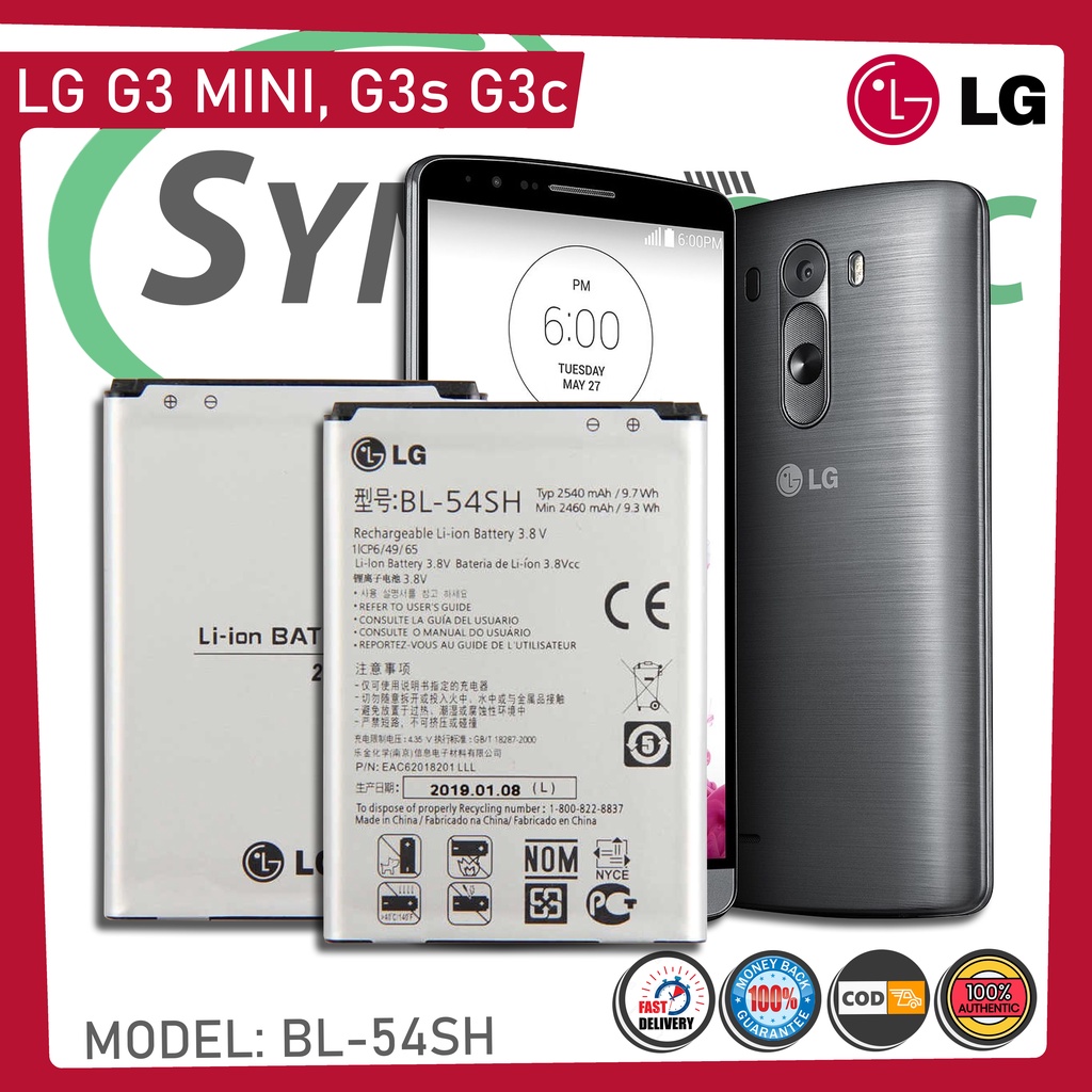 Original LG G3 Mini Battery, Model: BL-54SH High Quality (2540mAh) ORIGINAL LG BATTERY | Shopee ...