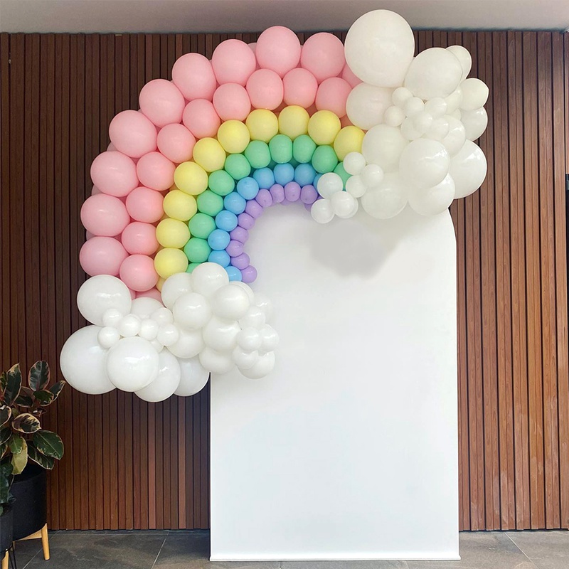 1 Set Rainbow Balloon Garland Arch Kit Global Macaron Latex Balloon ...