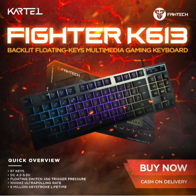 FANTECH K613 Fighter TKL II Tournament Edition Gaming Keyboard | Shopee Philippines