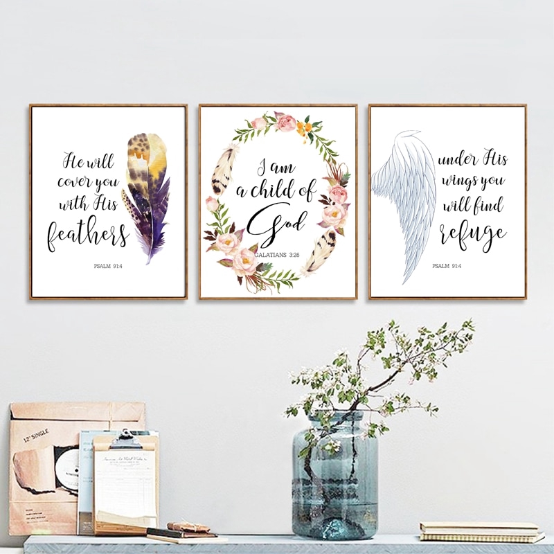 Bible Verses Inspirational Quotes Posters Print Christian Canvas ...