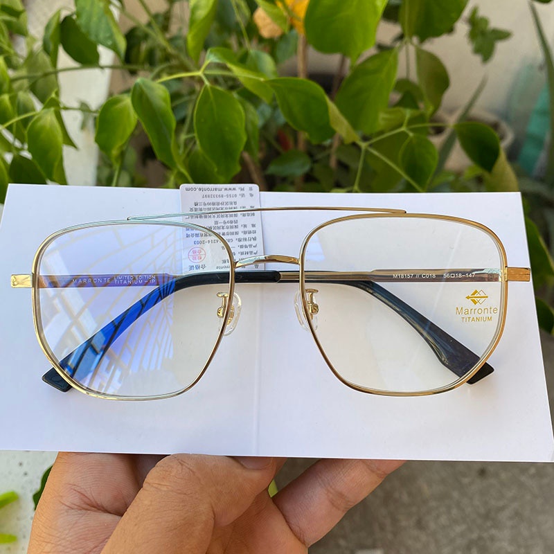 Men Luxury Style Designer Frames Large Titanium Spectacles Full Rim ...