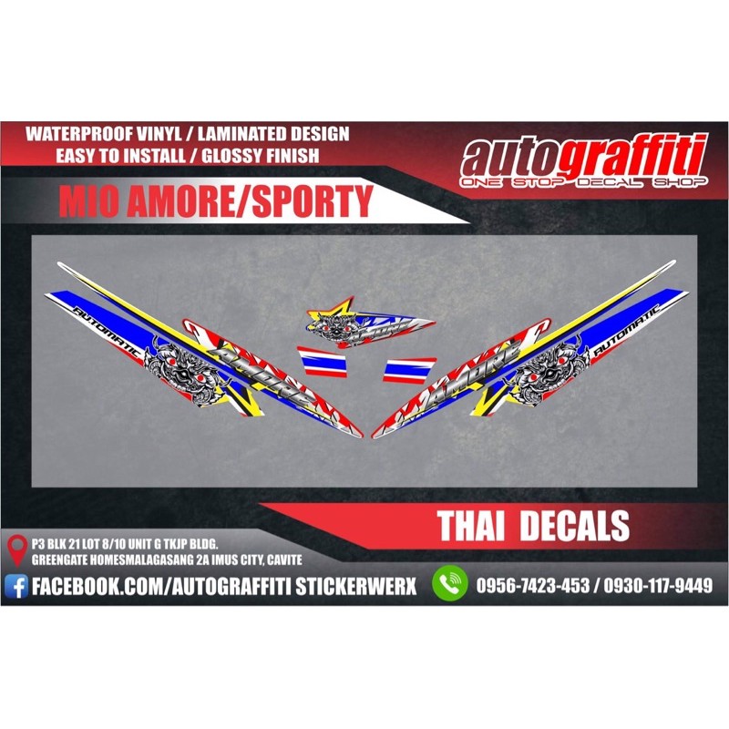 Mio Sporty Thai Concept Decal Thailand Concept with Glossy Laminatedc ...