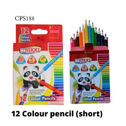 NIKKI COLOUR PENCILS 12 COLOURS (SHORT) | Shopee Philippines