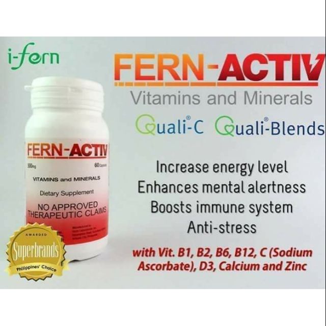 FERN-ACTIV 60 capsules x 500mg | Shopee Philippines