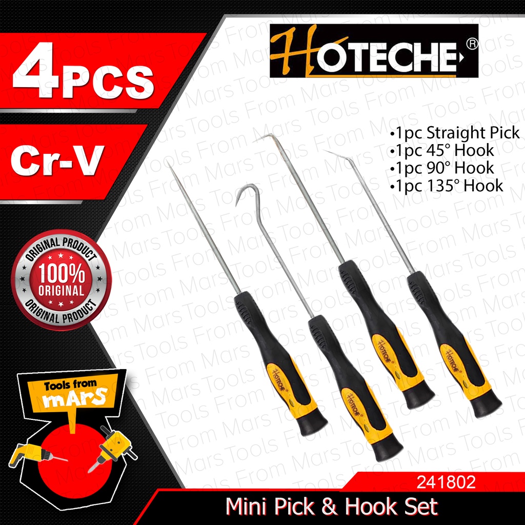 HOTECHE Mini Lock Pick and Hook Pick Locking Set Cr-V 4 PCS/SET HTC ...