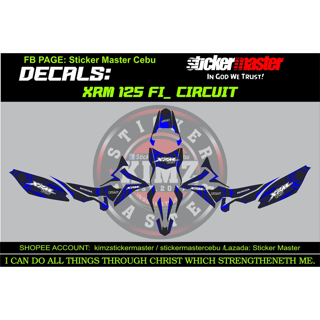 XRM 125 FI FULL DECALS CIRCUIT CONCEPT BLUE | Shopee Philippines
